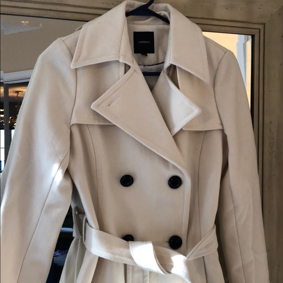 Express | Jackets & Coats | Express Cream Peacoat | Poshmark
